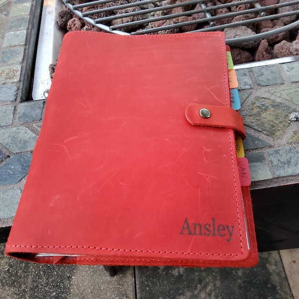 Leather Notebook Cover A5 A6, Refillable Journal Cover, Personalized ...