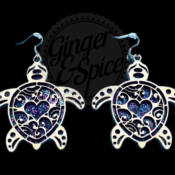 Laser Cut File, Glowforge, Turtle Mirror Hanger, Turtle Ornament ...