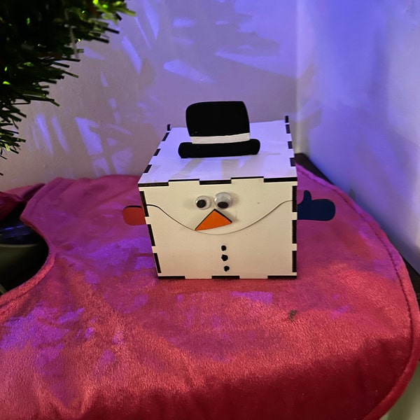 Christmas Snowman Box 3mm, 1/8inch, 4mm, 5mm. Laser Cut Files SVG, PDF ...