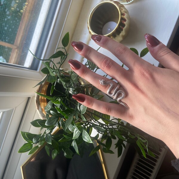 Hippie Snake Ring, Boho Style Gold and Silver Plated Adjustable Serpent ...