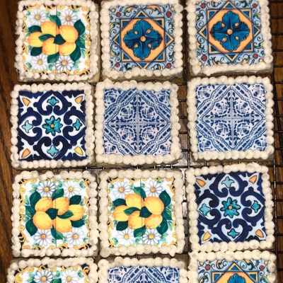 Edible Image Italian Tile Wedding Favors Tile Cookies Custom Edible ...