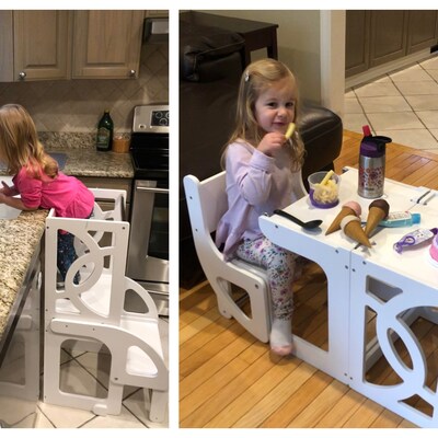 Learning Convertible Tower Table Chair WITH A BACK, Montessori Learning ...