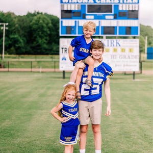 Navy & Red Cheer Uniform, Customized Cheerleading Uniform, Girls Cheer ...