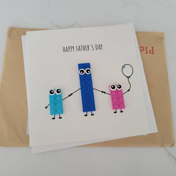 Father's Day Card Featuring Genuine LEGO Pieces, LEGO Card, Fathers Day ...