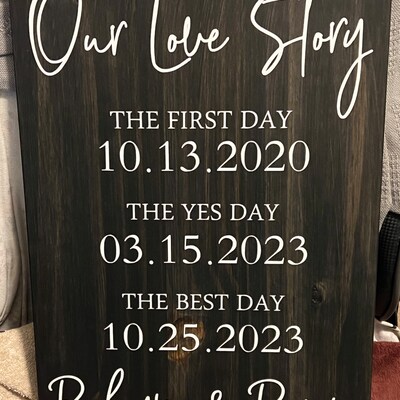 Family Date Sign Love Story Sign Special Dates Sign Wedding - Etsy