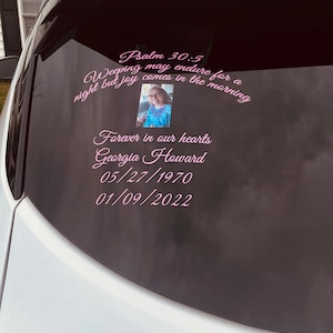 In Loving Memory Car Window Decal With Angel Wings Car | Etsy