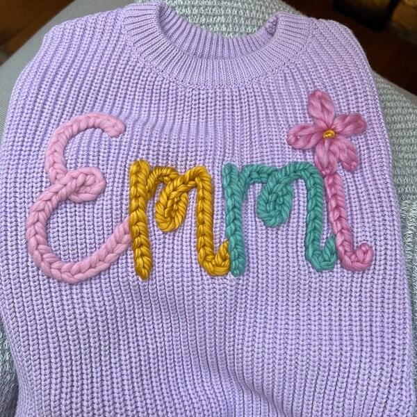 Custom Big Sis Lil Sis Sweaters Matching Sibling Sweaters for Toddlers Hand Embroidered Sweaters ...