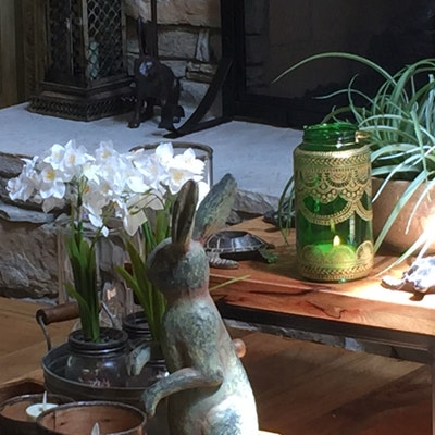 Gypsy Mason Jar Centerpieces Henna Mason Jar Decor Wanderlust Candle ...