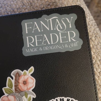 Fantasy Reader Magic and Dragons and Sht Waterproof Book Sticker ...