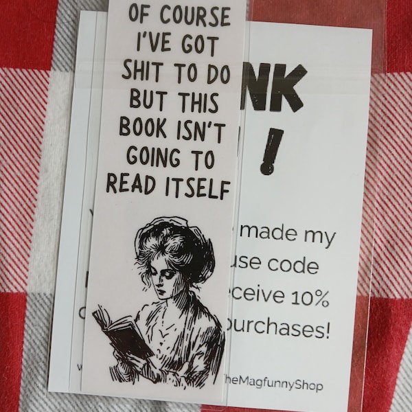 Funny Bookmarks - Sarcastic Bookmarks - Book Lover Gift - Laminated ...