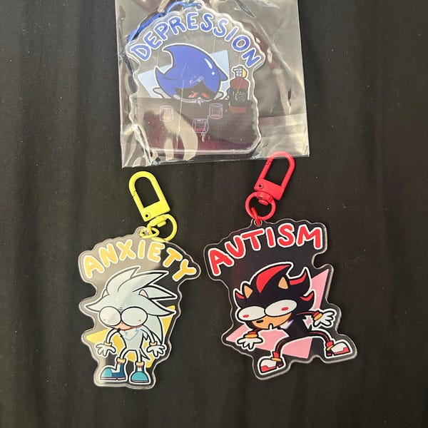PRE-ORDER Shadow the Hedgehog Autism ASD Charm Keychain 2.5in - Etsy