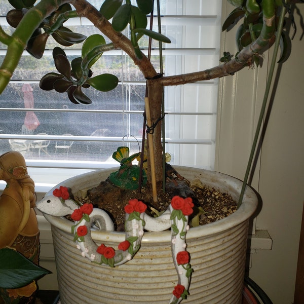 Flower Pot Snake Buddy, Blueberry Hand-crafted Clay Sculpture, Cute ...
