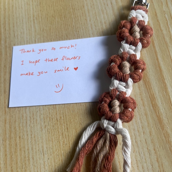Breakaway Flower Lanyard Macrame, Teacher Badge Holder Keys ID Clip ...