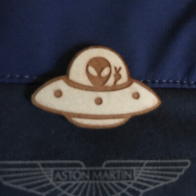 UFO Lapel Pin, UFO Wooden Pin Badge - Etsy