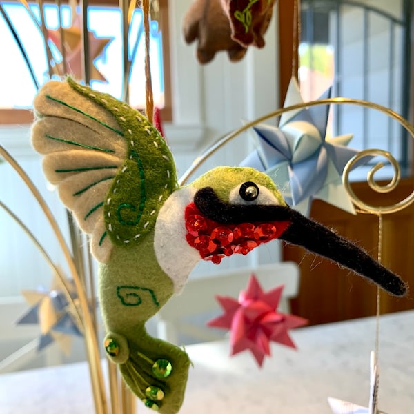 Hummingbird Sewing Pattern PDF - Backyard Bird Stuffed Ornament - Felt ...