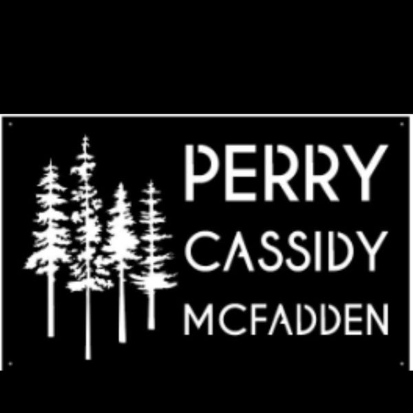 Personalized Metal Cabin Name Sign, Pine Tree Custom Metal Sign ...