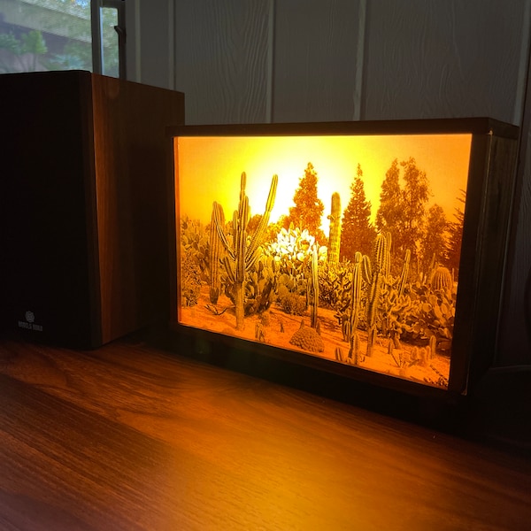 Light Box, Light Sign, Handmade Wooden Lamp, Bedside Table Lamp, Wall ...