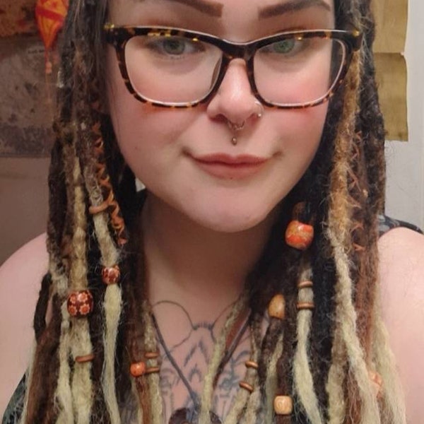 Set of 5 Stainless Steel Smooth Barrel Dread Beads Silver Colour, 8mm ...