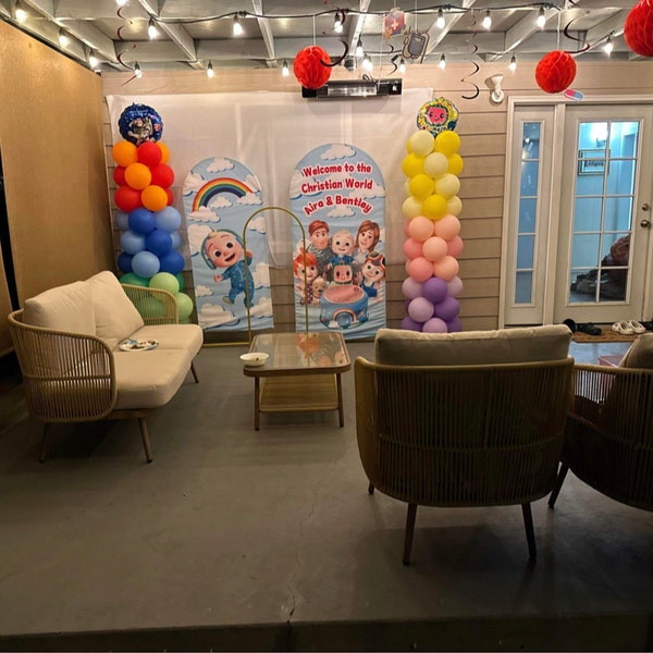 Custom Cartoon Theme Party Backdrop for Kids ,personalized Arched ...