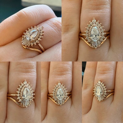 Curved Engagement Ring Curved Wedding Ring Curved Wedding Band Rings ...