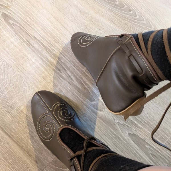 Handmade Viking Shoes,one Piece Shoes,turnshoes,10th Century Shoes ...