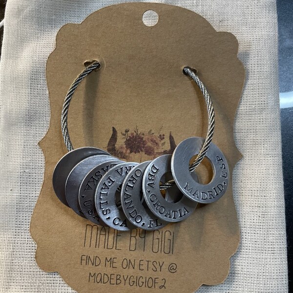 Travel Tokens and Leather Keychain Lanyard, Travel Lover Gift ...