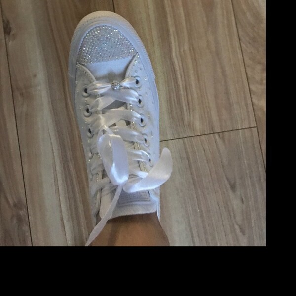 Wedding Bridal Customised Mono Converse, Crystals, Personalised, Bling ...