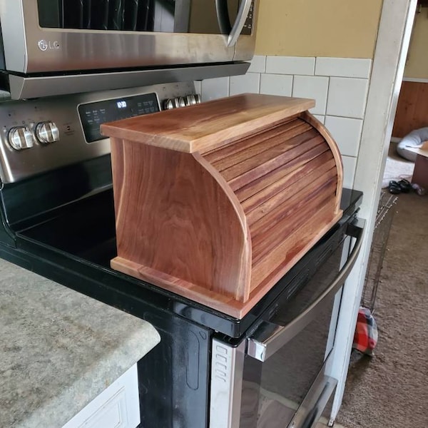 Bread Box, Walnut W/clear Satin Finish - Etsy