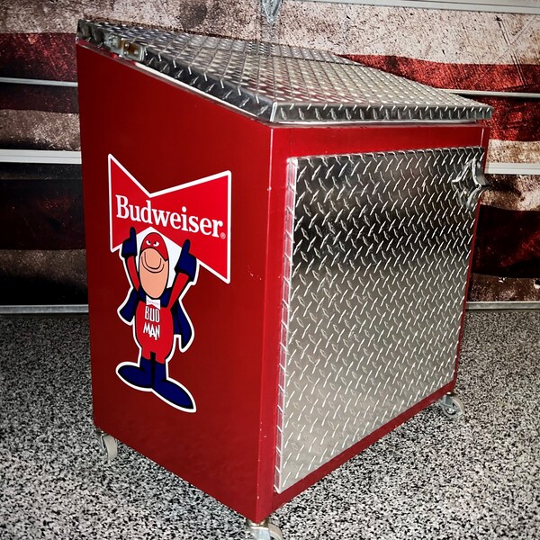 Bud Man Budman Budweiser "sizes" Beer Vinyl Sticker Decal Retro Vintage ...