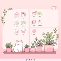 Lofi Matcha Green Desktop Set Wallpapers Icons Cute Desktop Organizer ...