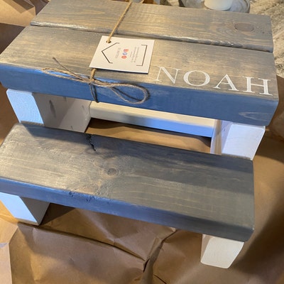 Kids Step Stool, Rustic Stool, Toddler Tower, Wooden Step Stool, Wooden ...