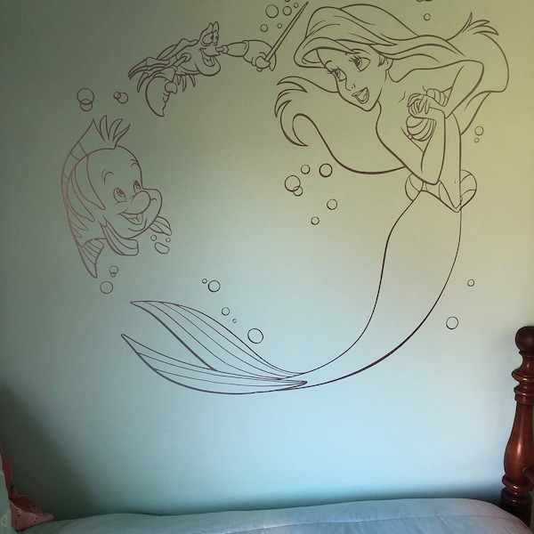 Princess Ariel Wall Decal: Little Mermaid Nursery Decor 4101 - Etsy