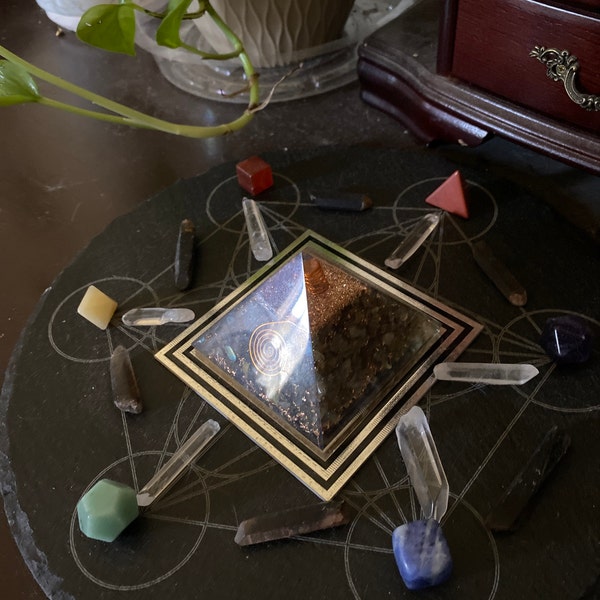 Pyramid Energy Plate, Radionics Charging Plate, Orgone Pyramid Charging Plate - Etsy