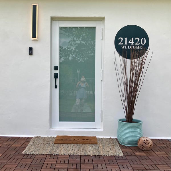 Metal Circle Address Sign - Custom Metal Sign - Outdoor Metal Sign ...