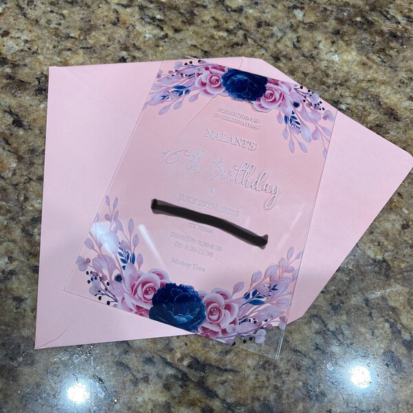 Invitations Quinceanera, Sweet 15 Invitation, Acrylic Quinceanera ...