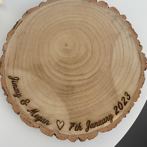 10 X Rustic Log Slice Place Names Personalised Engraved Burned - Etsy UK