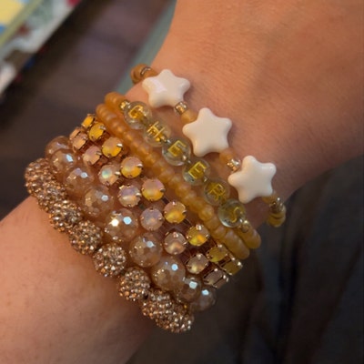 White Star Beaded Bracelet - Etsy