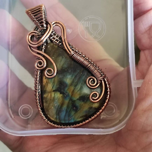 Lizard Pendant Wire Wrap Gemstone Pendent Gemstone Jewelry Copper ...