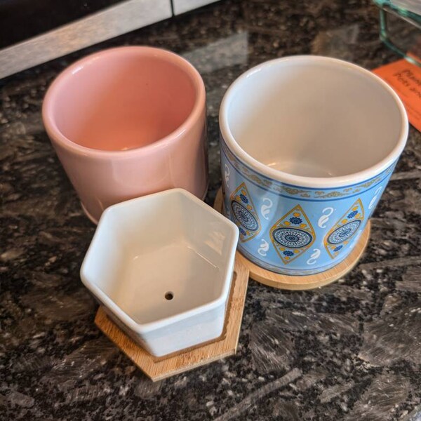 Mini Concrete Cubes Set of 4 Small Substantial Succulent Pots Set B ...