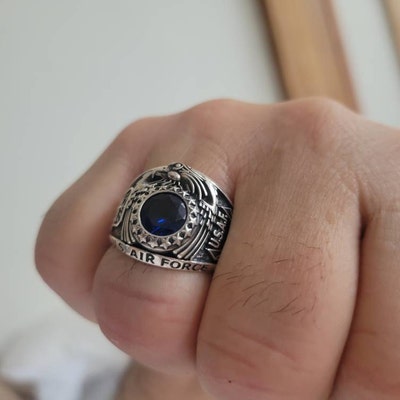 US Air Force Ring, USAF Enameled Emblem Ring, US Military Ring, World ...