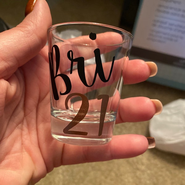 21st Birthday Shot Glass | Finally 21 | Twenty One | Custom Shot Glass ...