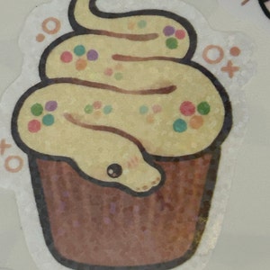 Holographic Cupcake Snake Sticker / Cup-snake Sticker / Cute Ball ...