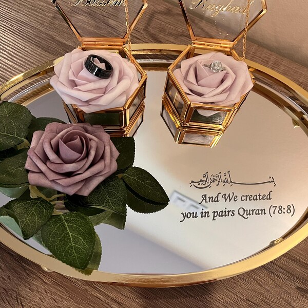 Personalized Nikkah Ring Plate and Sign, Nikkah Ring Tray, Nikkah Ring ...