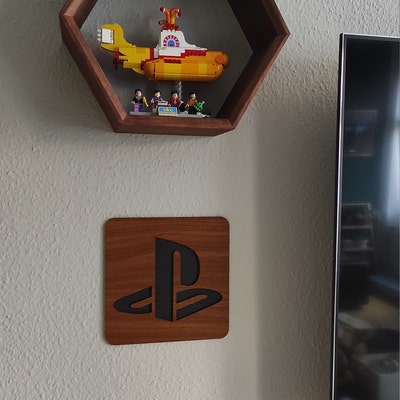 Playstation Wood Wall Art Set, PS5 Geometric Wall Decor Gift for Gamers ...