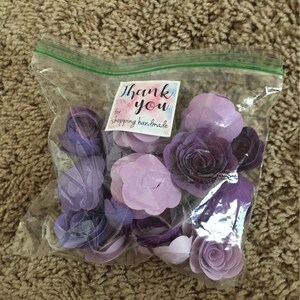 Purple Paper Roses Solid Purple Paper Flowers Small Handmade Paper ...