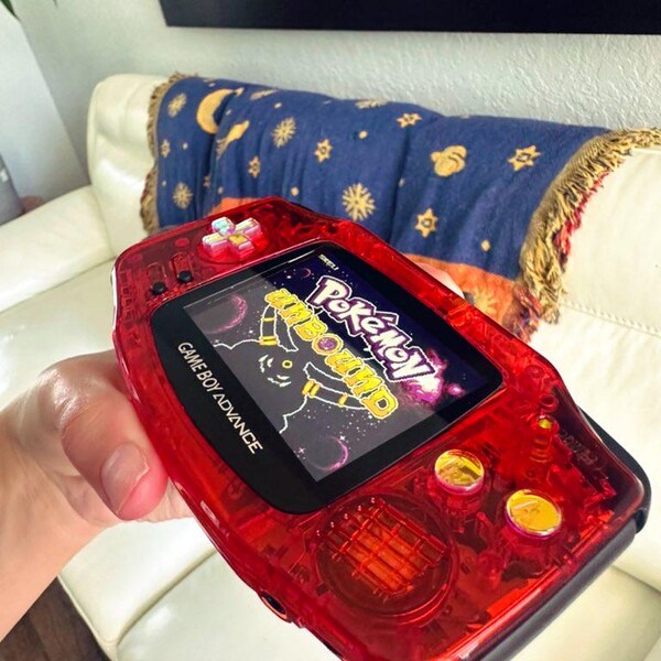 Custom IPS V3 Backlit Nintendo Gameboy Advance Clear Blue/sky Blue Opal ...