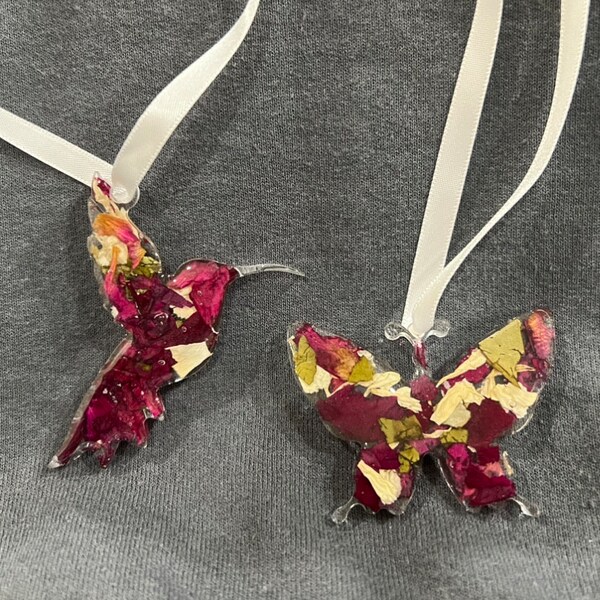 Funeral Flower Keepsake Butterfly, Resin Flower Butterfly, Memorial ...