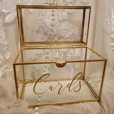 Custom Card Box Vinyl Decal Sticker for Wedding Cards Sign, Rose Gold ...