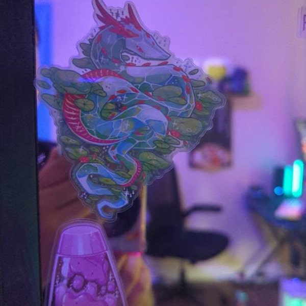 Water Dragon Sticker - Transparent Stickers - Vinyl - Waterproof ...