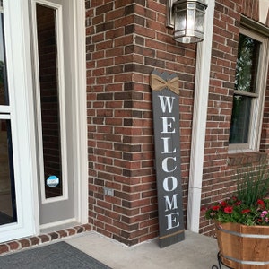 Farmhouse Rustic Wood Welcome Sign Vertical Wooden Welcome - Etsy